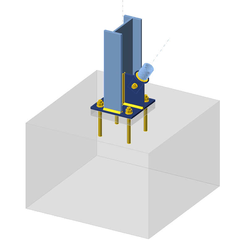 Anchoring with bolted diagonal | IDEA StatiCa